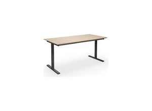 4061753268686 - Mehrzwecktisch DUO-T Trend gerade Platte Tiefe 800 mm Breite 1400 mm Eiche   schwarz kaiserkraft