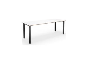 4061753269430 - Mehrzwecktisch DUO-U Trend gerade Platte Tiefe 800 mm Breite 1800 mm weiß schwarz kaiserkraft