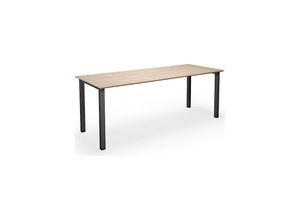 4061753269409 - Mehrzwecktisch DUO-U Trend gerade Platte Tiefe 800 mm Breite 1800 mm Eiche schwarz kaiserkraft