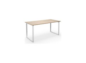 4061753268099 - Mehrzwecktisch DUO-O Trend gerade Platte Tiefe 800 mm Breite 1400 mm Eiche   weiß kaiserkraft