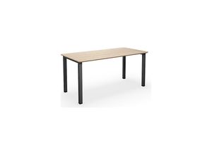 4061753269584 - Mehrzwecktisch DUO-U Trend gerade Platte abgerundete Ecken Tiefe 800 mm Breite 1400 mm Eiche schwarz kaiserkraft