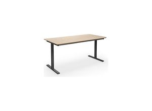 4061753268983 - Mehrzwecktisch DUO-T Trend gerade Platte abgerundete Ecken Tiefe 800 mm Breite 1400 mm Eiche schwarz