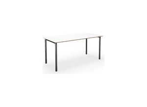 4061753267818 - Mehrzwecktisch DUO-C Trend gerade Platte abgerundete Ecken Tiefe 800 mm Breite 1400 mm weiß schwarz kaiserkraft