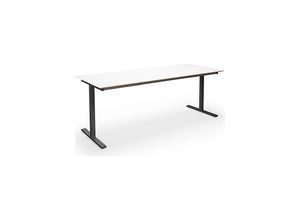 4061753268839 - Mehrzwecktisch DUO-T Trend gerade Platte Tiefe 800 mm Breite 1800 mm weiß   schwarz kaiserkraft