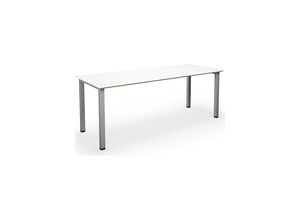 4061753269423 - Mehrzwecktisch DUO-U Trend gerade Platte Tiefe 800 mm Breite 1800 mm weiß silber kaiserkraft