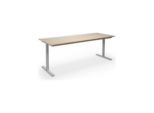4061753268792 - Mehrzwecktisch DUO-T Trend gerade Platte Tiefe 800 mm Breite 1800 mm Eiche   silber kaiserkraft
