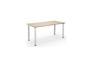 4061753269294 - Mehrzwecktisch DUO-U Trend gerade Platte Tiefe 800 mm Breite 1400 mm Eiche weiß kaiserkraft
