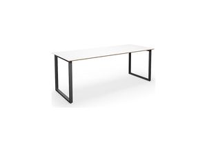 4061753268235 - Mehrzwecktisch DUO-O Trend gerade Platte Tiefe 800 mm Breite 1800 mm weiß   schwarz kaiserkraft