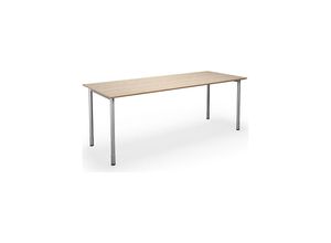 4061753267658 - Mehrzwecktisch DUO-C Trend gerade Platte Tiefe 800 mm Breite 2000 mm Eiche   silber kaiserkraft