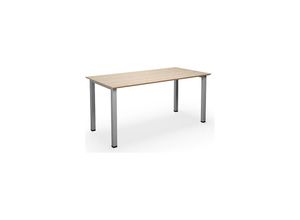 4061753269270 - Mehrzwecktisch DUO-U Trend gerade Platte Tiefe 800 mm Breite 1400 mm Eiche silber kaiserkraft