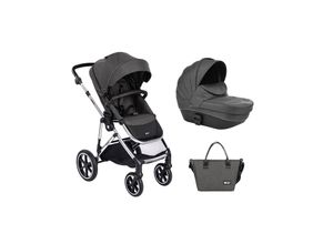 3801001021103 - Kikkaboo Kinderwagen Thea 2 in 1 Babywanne Wickeltasche Fußabdeckung Korb dunkelgrau