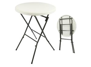 4051814393624 - Partytisch Stehtisch weiß klappbar Bistrotisch Bartisch 110 cm rund Ø 80 cm