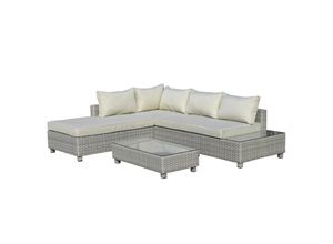 4251774941952 - 3-tlg Polyrattan Gartenmöbel Set Gartengarnitur Garten-Set Sitzgruppe Loungeset Loungemöbe