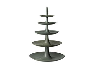 4002942560037 - Etagere KOZIOL BABELL BIG Servierplatten Gr Ø 38 cm grau Etagere biozirkulärem Materialspülmaschinengeeignetmelaminfreirecycelbar