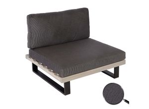 4057651848686 - Lounge-Sessel MCW-H54 Garten-Sessel Spun Poly Akazie Holz MVG-zertifiziert Aluminium ~ grau Polster dunkelgrau