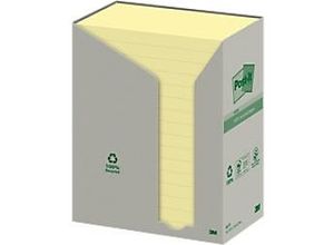 4054596722897 - Haftnotiz Recycling Notes Tower 127 x 76 mm (B x H) gelb 100 Bl Block 16 Block Pack 4054596722897 16 Stück