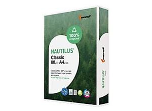 9003974402505 - Nautilus Classic DIN A4 Druckerpapier Recycelt 100% EU Eco label 80 g m2 Milchglas Weiß 500 Blatt