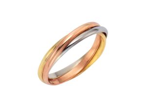 Image of Fingerring FIRETTI "Schmuck Geschenk Gold 333 Damenring Goldring tricolor" Fingerringe Gr. 16, Gelbgold 333-Rotgold 333-Weißgold 333, 4 mm, goldfarben (gelbgoldfarben, weißgoldfarben, rotgoldfarben) Damen Fingerringe