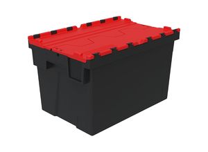 5051143000209 - Mehrweg-Stapelbehälter LxBxH 600 x 400 x 400 mm VE 5 Stk schwarz Deckel rot