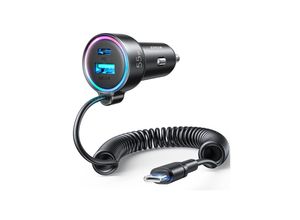 4255698239560 - Joyroom Auto-Ladegerät 3 in 1 mit Typ-C-Kabel 15 m 55 W schwarz