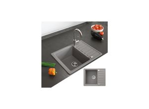 4251421931015 - Granit Spüle Küchenspüle Einbauspüle Spülbecken 575x460mm Beton