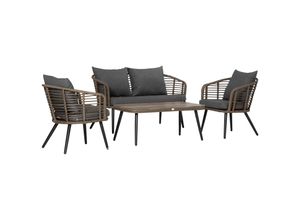 4251774943475 - Polyrattan Gartenmöbel Set 4-teiliges Rattensofa-Set Sitzgruppe Sitzgarnitur für Pause Lounge Teetis