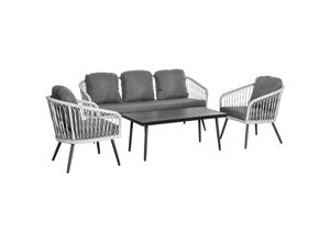 4251774945233 - Polyrattan Gartenmöbel Set 4-teiliges Rattensofa-Set Sitzgruppe Sitzgarnitur für Pause Lounge Teetis