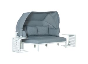 4251774946698 - 4-teiliges Gartenmöbel-Set mit Beistelltisch Dach Bank Balkonmöbel Set Sofa mit Kissen Outdoor Alumi