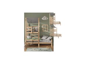 4251421972933 - Kinderbett Tom 90x200cm Spielturm Bett Spielbett Jugendbett Hausbett