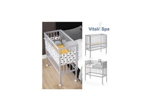 4251421942615 - Beistellbett SOPHIE Grau Babybett Stillbett Stubenbett Nestchen Boxspringbett 2 Seitenteile