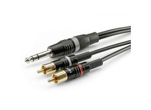 4049371813266 - Sommer Cable HBP-6SC2-0300 Klinke   Cinch Audio Anschlusskabel [2x Cinch-Stecker - 1x Klinkenstecker 63 mm (stereo)] 300 m Schwarz