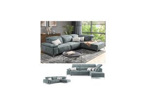 4066731227792 - Ecksofa Loungesofa Boxspringsofa James Grau Relaxfunktion 301x86 cm modern Wohnzimmer Sofa Wohnzimmercouch Loungeecke Polstereckcouch Taschenfederkern USB-Anschluss Fußteil ausfahrbar