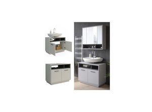 4066731248780 - Waschtischunterschrank Waschbeckenunterschrank Beatrice Grau Anthrazit modern 80x64 cm Badkommode Badschrank Badezimmer Schrank Badmöbel Schranktür Schrankfach