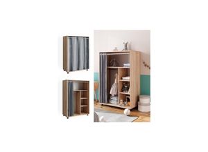 4066731276615 - mobiler Kinderkleiderschrank Dielenschrank Garderobe Doros Sonoma modern 100 x 147 cm offen rollbar