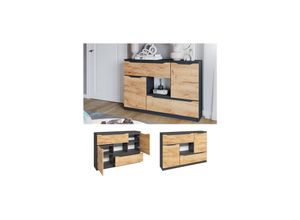 4066731381296 - Sideboard Ruben Goldkraft Eiche 120 x 84 cm mit Schubladen Vicco