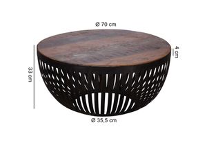 4251745766362 - Couchtisch im Industrial-Design Recyceltes Mangoholz Braun 70x33x70 cm 4251745766362 - Couchtisch im Industrial-Design Recyceltes Mangoholz Braun 70x33x70 cm