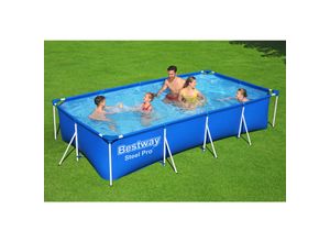 6942138949599 - Bestway® Frame Pool Steel Pro eckig blau 400 x 211 81 cm mit Reparaturflicken ohne Pumpe