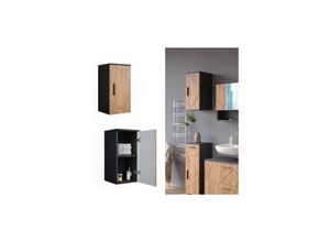 4066731227600 - Hängeschrank Badschrank Badezimmermöbel Irma Anthrazit Eiche modern 30x59 cm Badezimmer Schrank Badmöbel Schranktür Schrankfach Einlegeboden Ablagefach Aufbewahrung
