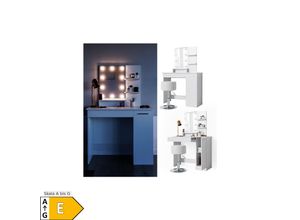 4251421926295 - Schminktisch Julia Frisiertisch Kommode Frisierkommode Spiegel Weiß inklusive Hocker und LED-Lichterkette