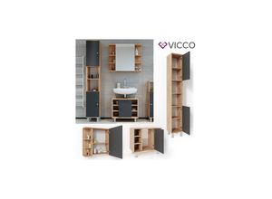 4251421941274 - VICCO Badmöbel Set FYNN Eiche Anthrazit Spiegelschrank Unterschrank Hochschrank