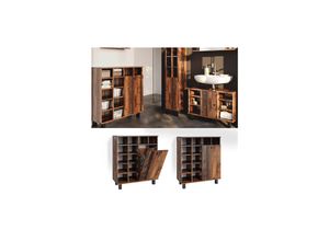 4251421976993 - Wäscheschrank Badezimmerschrank Badschrank mit Wäschekorb Fynn Badmöbel