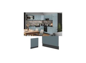 4066731343850 - Geschirrspülerblende Küchenmöbel R-Line Solid Anthrazit Blau Grau 60 cm modern