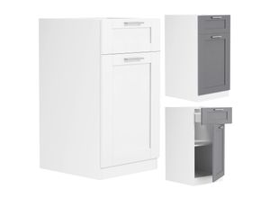 4051814430022 - Küchenschrank Maße ca H 82 x B 40 x T 46 cm Unterschrank mit einer Drehtüre und einer Schublade im Landhaus Stil Küchenmöbel - Colura