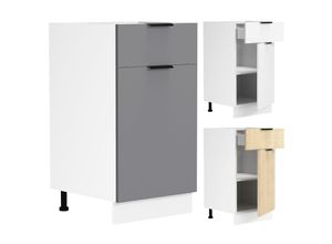 4051814429477 - Küchenschrank Maße ca H 82 x B 40 x T 46 cm Unterschrank mit einer Drehtüre und einer Schublade Küchenmöbel - Fasola