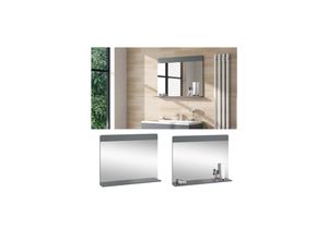 4066731365326 - Badezimmerspiegel Izan Grau 80 x 62 cm mit Regal