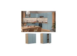 4066731344246 - Hängeschrank Küchenschrank R-Line Solid Eiche Blau Grau 60 cm modern