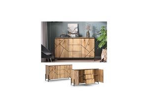 4066731329779 - Sideboard Hatto Eiche Evoke 124 x 969 cm mit 2 Türen Wohnzimmer Schlafzimmer