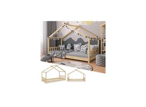 4066731030835 - Design Kinderbett Hausbett Natur Kinderhaus Holzbett 90x200 Massivholz