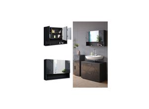 4066731227563 - Spiegelschrank Badspiegel Wandspiegel Irma Anthrazit Hochglanz 80 cm modern Badezimmer Spiegel Badezimmerschrank Badezimmermöbel Spiegeltür Schranktür Hängeschrank Einlegeboden Regal Ablage