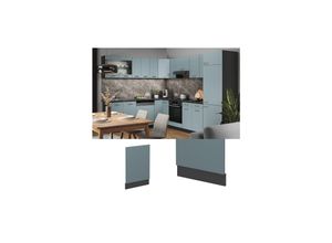 4066731343843 - Geschirrspülerblende Küchenmöbel R-Line Solid Anthrazit Blau Grau 45 cm modern